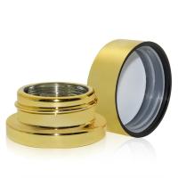 China Electroplated Clear Round Glass Concentrate Jars 5ml 9ml with Child Resistant Lid for sale