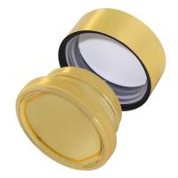 China Electroplated Clear Round Glass Concentrate Jars 5ml 9ml with Child Resistant Lid for sale