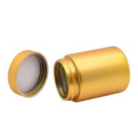 China 3oz Gold Lid Glass Jar Flower Smell Proof Child Proof Electroplating Gold Matte for sale