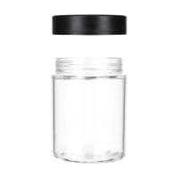China Smooth Matte Glass Jar Black Cap 18oz CR Glass Jar With Lid Child Resistant for sale