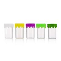 China 1gram 5ml 6ml Mini Empty Glass Concentrate Container Drippy Silicone Airtight Closure Honey Essential Heat Resistant for sale