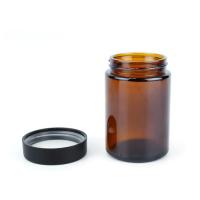 China Custom Honey Jars Amber Glass Candle Jars With PP Cap Airtight Screw Cap for sale