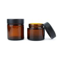 China Custom Honey Jars Amber Glass Candle Jars With PP Cap Airtight Screw Cap for sale