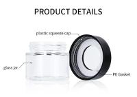 China Custom Clear Magnifying Spice Airtight Glass Jar 2oz 3oz 4oz With Child Resistant Lid for sale