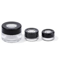 China Custom Clear Magnifying Spice Airtight Glass Jar 2oz 3oz 4oz With Child Resistant Lid for sale