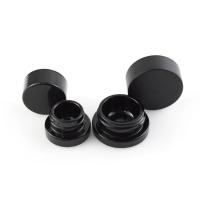 China 5ml 9ml Child Resistant Cube Square Black Glass Concentrate Jar With Black Plastic Caps for sale
