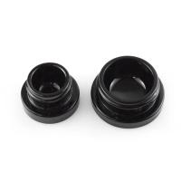 China 5ml 9ml Child Resistant Cube Square Black Glass Concentrate Jar With Black Plastic Caps for sale