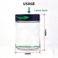 China 2oz 3oz 4oz 5oz 18oz Smell Proof Flower Storage Clear Glass Jar With Child Resistant Lid for sale