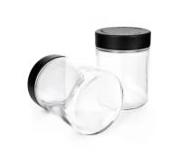 China Straight Sided Airtight Clear 10oz 18oz 300ml 500ml Glass Child Resistant Jar with CR L for sale