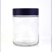 China Straight Sided Airtight Clear 10oz 18oz 300ml 500ml Glass Child Resistant Jar with CR L for sale
