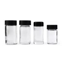 China Hold 3-5pack Glass Child Resistant Jar With Clear White Black Smell Proof Cap for sale