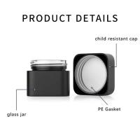 China 2oz 3oz 4oz Cube Jar With Child Resistant Cap 60ml 90ml 120ml Smell Proof Matte Black for sale