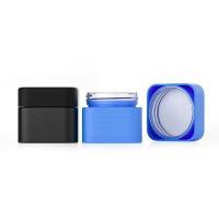 China 2oz 3oz 4oz Cube Jar With Child Resistant Cap 60ml 90ml 120ml Smell Proof Matte Black for sale