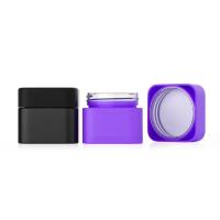 China 2oz 3oz 4oz Cube Jar With Child Resistant Cap 60ml 90ml 120ml Smell Proof Matte Black for sale