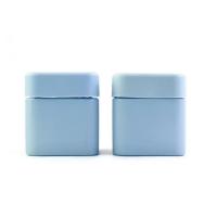 China Color Painted Packaging 3oz 4oz Childproof Square Glass Jar with Child Resistant Cap for sale