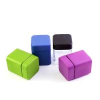 China Color Painted Packaging 3oz 4oz Childproof Square Glass Jar with Child Resistant Cap for sale