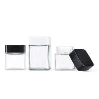 China 4oz Square Jar Airtight 3.5gram Childproof Glass Jar With Child Resistant Cap For Flower for sale