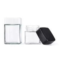 China 4oz Square Jar Airtight 3.5gram Childproof Glass Jar With Child Resistant Cap For Flower for sale