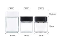 China 4oz Square Jar Airtight 3.5gram Childproof Glass Jar With Child Resistant Cap For Flower for sale