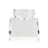 China Child Resistant 1oz 2 Oz 3.5g Dry Flower Storage Waterproof Trapezoid Glass Jar for sale
