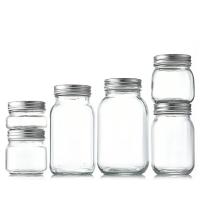 China Glass Mason Jar 8oz 240ml Clear Wide Mouth Food Storage Jar For Canning With Lid for sale