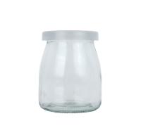 China 200ml Pudding Bottles Glass Yogurt Bottles With Plastic Lids for sale