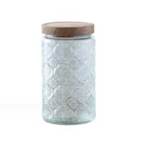 China Vintage Relief Kitchen Sealed Glass Storage Jar Grain And Miscellaneous Grain Sealed Jar for sale