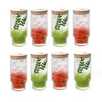 China Candy Food Ribbed Canister Kitchen Vintage Relief Glass Spice Jar With Lids for sale