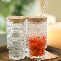 China Candy Food Ribbed Canister Kitchen Vintage Relief Glass Spice Jar With Lids for sale