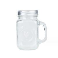 China Customized 24 Oz 16 Oz Durable Glass Mason Mug With Handle for sale