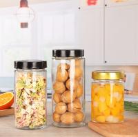 China Honey Pickled Empty Glass Bottle Vegetables Sealed Jar Head Bottle With Lid for sale