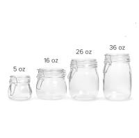 China Food Storage Airtight Locking Clip Clear Glass Jar With Lid for sale