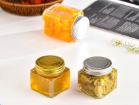 China Bulk Square Glass Honey Jar Empty Glass Bottles 100ml 200ml 280ml 380ml 500ml 730ml for sale