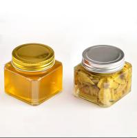 China 380 500 Ml Wide Mouth Octagonal Honey Food Jam Storage Glass Jar Pickling 16Oz With Gold Lids for sale