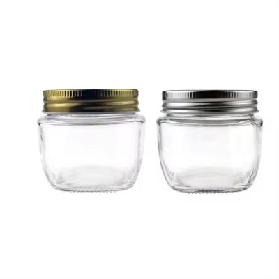 China 6 Oz Square Bottom Round Glass Jars With Lids for sale