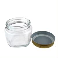 China 6 Oz Square Bottom Round Glass Jars With Lids for sale