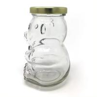 China Honey Jar Empty Glass Bottles Bear Shaped Candy Sugar Jar for sale
