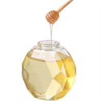 China Clear Empty Glass Bottles Hexagonal Hexagon Honey Glass Jar with Lid for sale