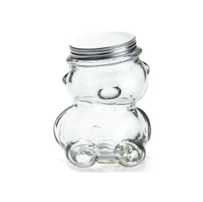 China 300ml Cute Teddy Bear Candy Jar Storage Candy Bottle Creative Fruit Bottle for sale