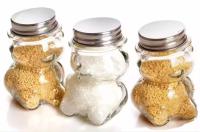 China 300ml Cute Teddy Bear Candy Jar Storage Candy Bottle Creative Fruit Bottle for sale