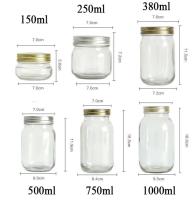 China Round Shape Mason Glass Jar Beverage Glass Bottle With Screw Metal Lid for sale