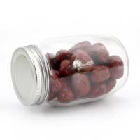 China Round Shape Mason Glass Jar Beverage Glass Bottle With Screw Metal Lid for sale
