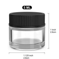 China 5ml Glass Concentrate Container with Black Lid for sale