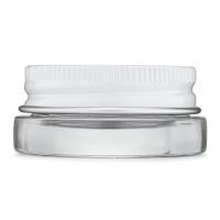China 7ML White Aluminum Cap Concentrate Container 7ml Glass Jar Custom Container for sale
