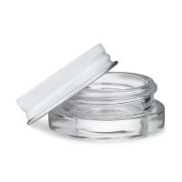 China 7ML White Aluminum Cap Concentrate Container 7ml Glass Jar Custom Container for sale