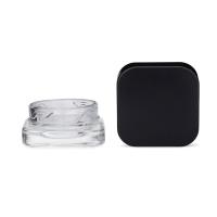 China Sleek Glass Concentrate Container Black Child Resistant Lid 5ml Concentrate Jar for sale