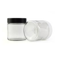 China 1oz 2oz 3oz White Cap Child Resistant Glass Jars for sale