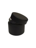 China 2 oz Child Resistant Glass Jar Matte Black Jar w/ Black Plastic Screw Lid for sale