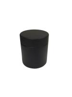 China 3 oz Glass Jar Child Resistant Matte Black Jar w/ Black Plastic Screw Lid for sale