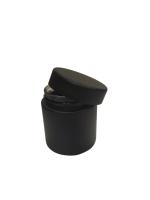 China 4 oz Glass Jar Child Resistant Matte Black Jar w/ Black Plastic Screw Lid for sale